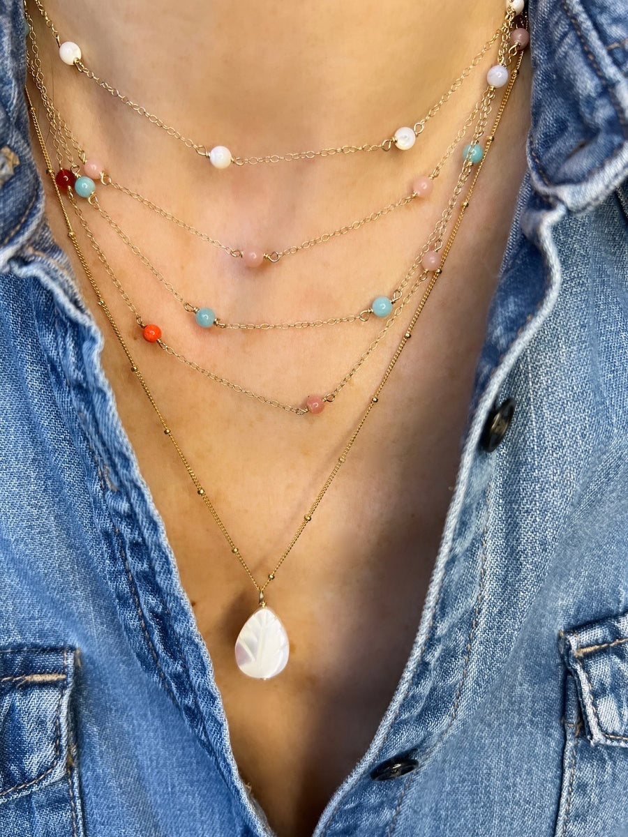 Mini Pink Bubble and Chain Necklace – Ozzie & Clémentine